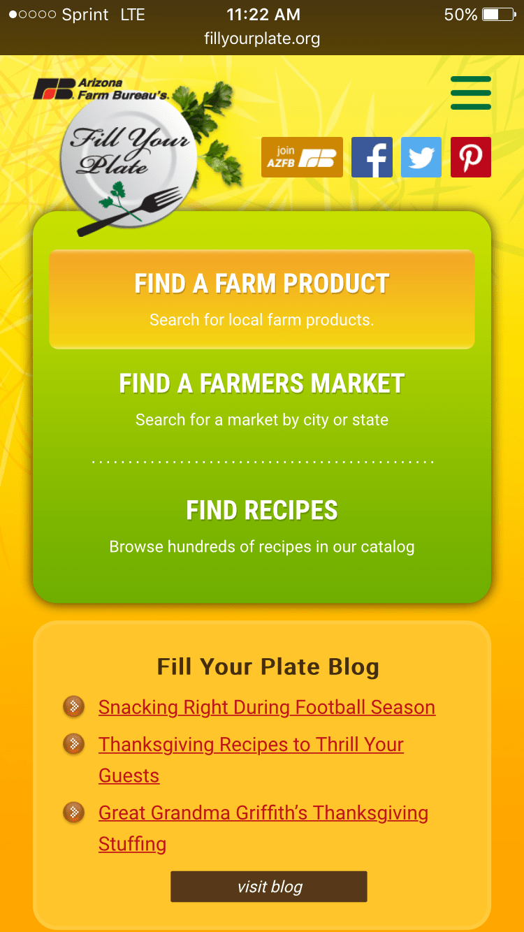 Fill Your Plate is Mobile! - Fill Your Plate
